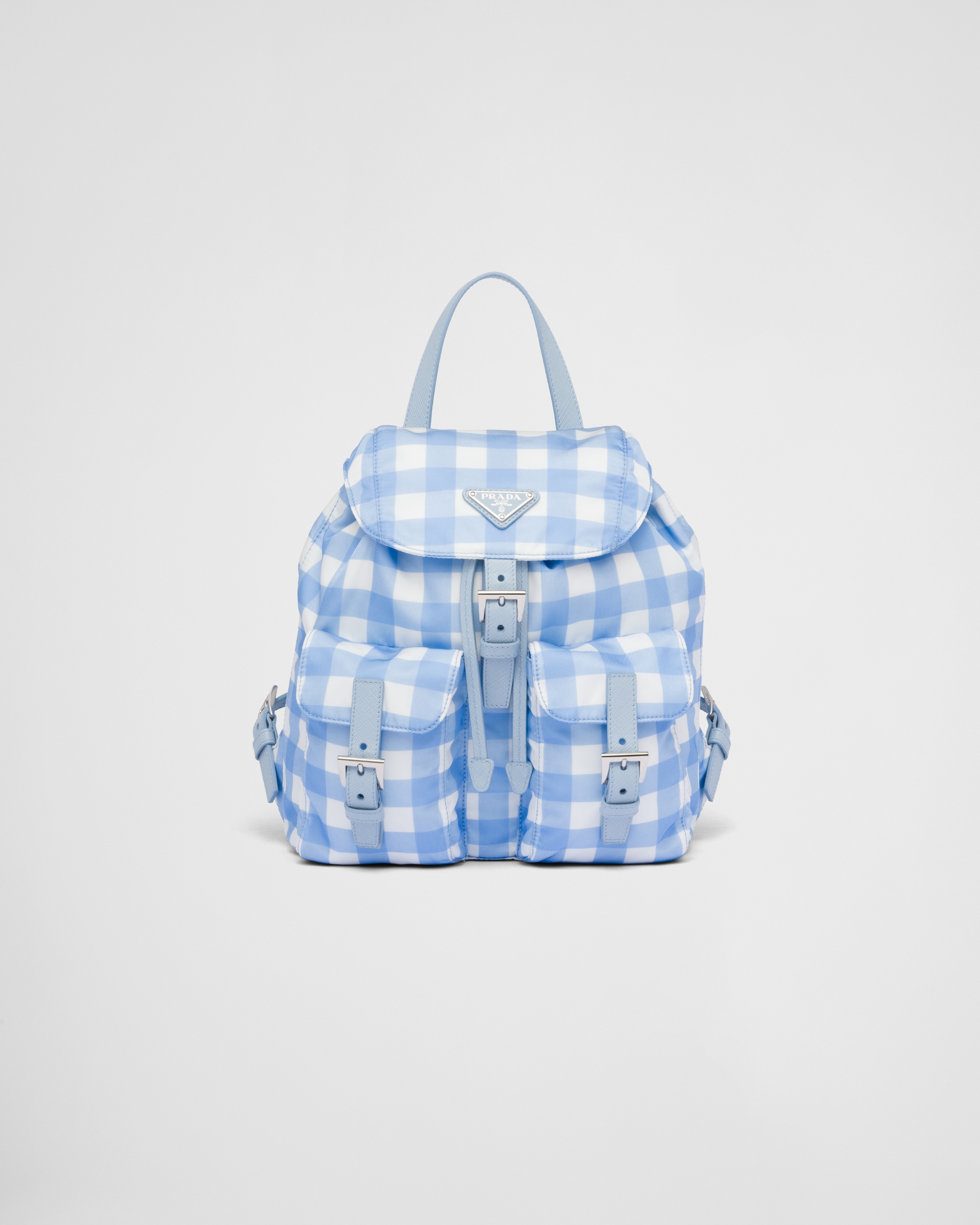 Prada Small Printed Re-Nylon Backpack - Light Blue